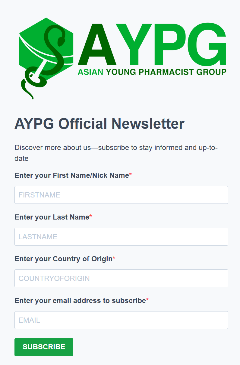 AYPG Official Newsletter – Asian Young Pharmacist Group